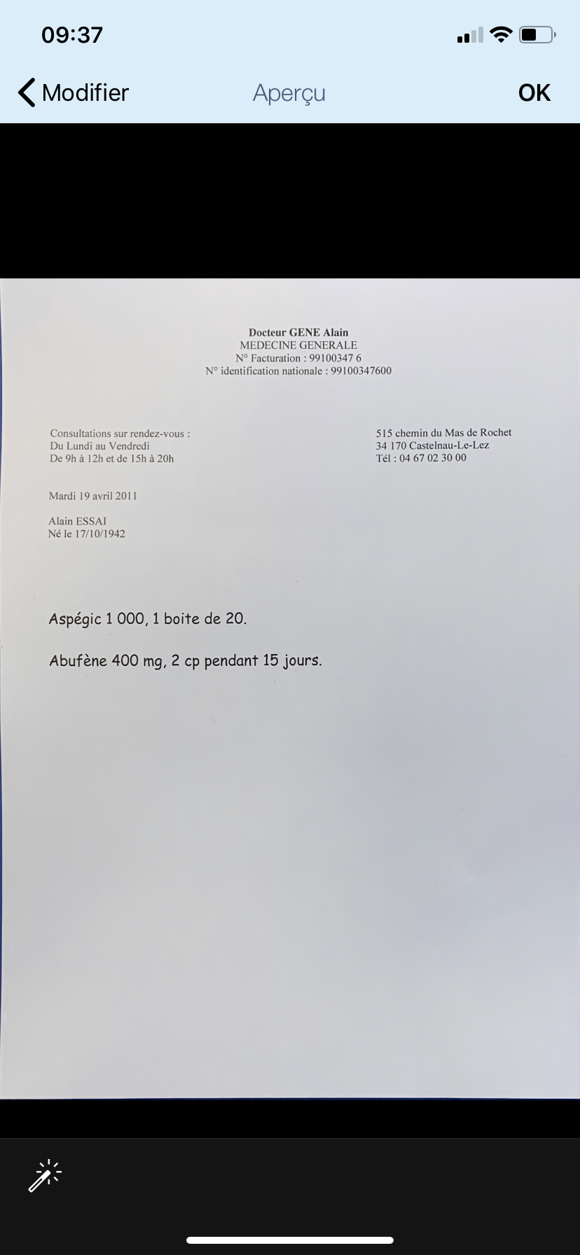 10 secondes pour numériser votre document ou ordonnance (SCOR)